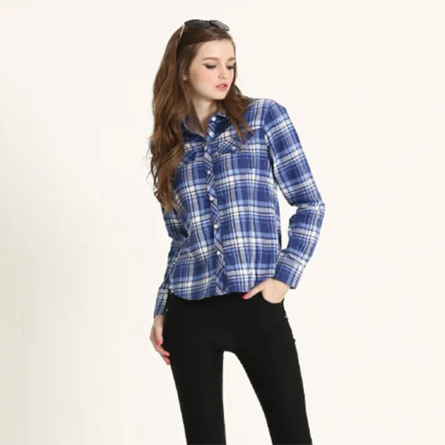 【Corpo X】女款合身雙口袋發熱法蘭絨襯衫(丈青) - momo購物網 - 好評推薦