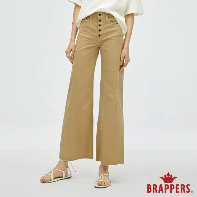 【BRAPPERS】女款 新美腳 ROYAL系列-高腰微彈寬褲(卡其) - momo購物網 - 好評推薦 -2023年3月