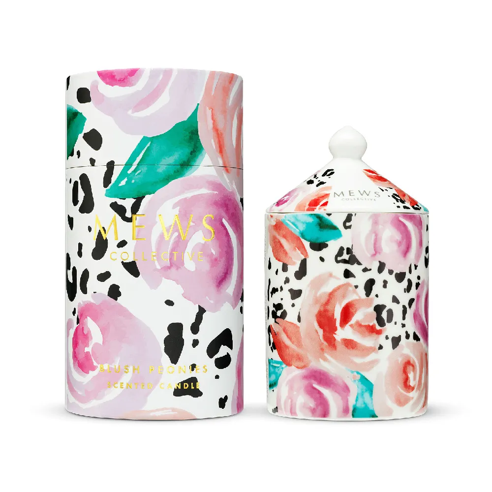 【Mews Collective】腮紅牡丹與雪松 香氛大豆蠟燭 Blush Peonies 澳洲進口(天然／清新花香調／320g)