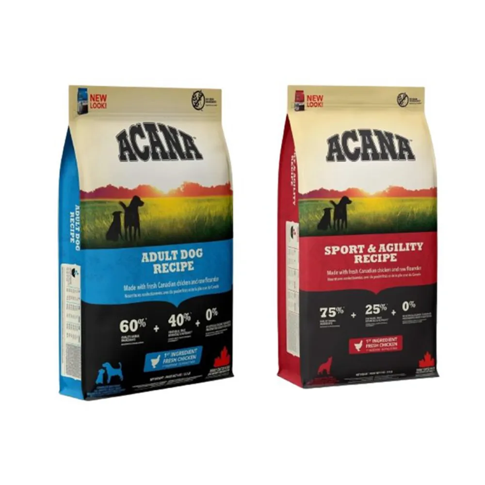 【ACANA】能量犬無穀配方-放養雞肉+新鮮蔬果（高運動量）17kg/37.5LB(狗糧、狗飼料、犬糧)