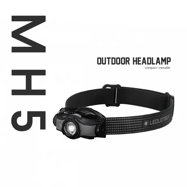 【LED LENSER】MH5 專業充電式伸縮調焦頭燈 400流明(鋰電頭燈 登山露營照明 防水釣魚頭燈 頭戴式打獵頭燈)