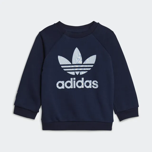 【adidas 愛迪達】套裝 上衣 長褲 大童 男童 女童 長袖上衣 運動 國際碼 CREW SET 藍 IC3023 - momo購物網 ...