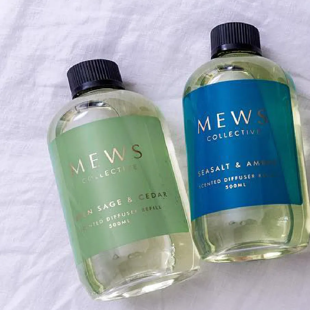 【Mews Collective】擴香 補充瓶 鼠尾草與雪松 Green Sage＆Cedar 澳洲進口(天然／清新木質調／500ml)