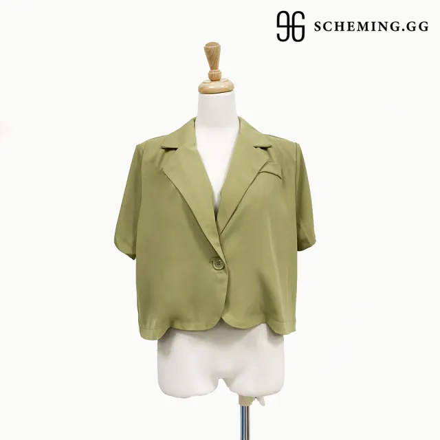 【Scheming.GG】簡約短袖墊肩西裝外套 - momo購物網 - 好評推薦 -2023年4月