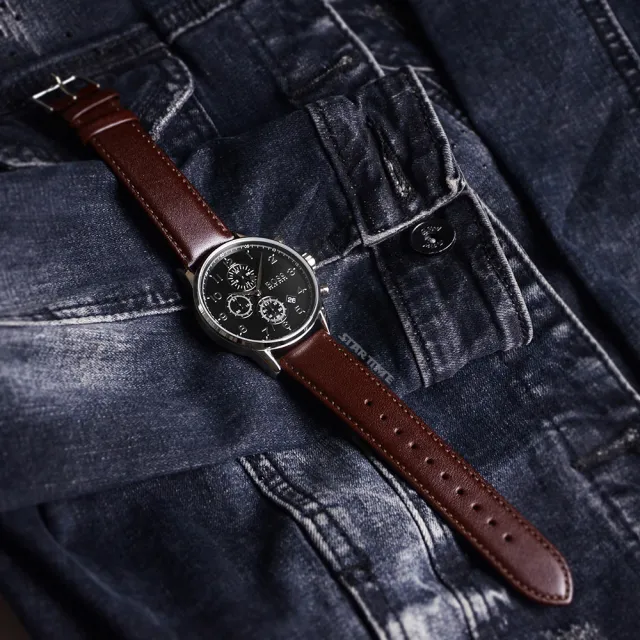 【HUGO BOSS】白鋼殼 黑面 咖啡色皮革錶帶 三眼計時腕錶 【贈旅行收納錶盒】(1513494) - momo購物網 - 好評推薦 ...