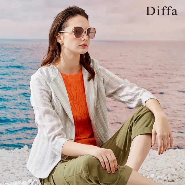 【Diffa】卡白條紋緹花外套-女 - momo購物網 - 好評推薦 -2024年3月