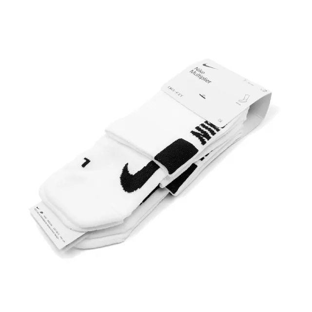 【NIKE 耐吉】襪子 滿額出貨 Multiplier Running Ankle 白 中筒 長襪 兩雙入(SX7556-100 ...