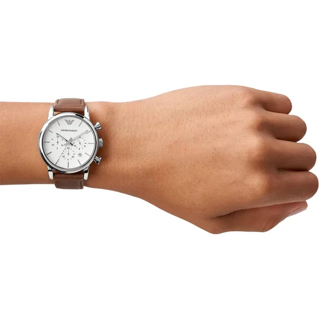 【EMPORIO ARMANI】Emporio Armani 白面x黑色 三眼多功能 手錶 AR1807.AR1846 - momo購物網 ...