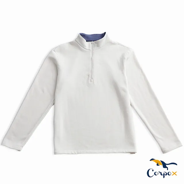 【Corpo X】男女拉鍊立領蓄熱刷毛長袖衫(米白) - momo購物網 - 好評推薦