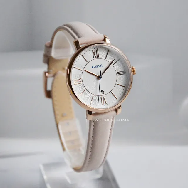 【FOSSIL】Jacqueline 粉色款 皮革腕錶(ES3988) - momo購物網 - 好評推薦 -2024年2月