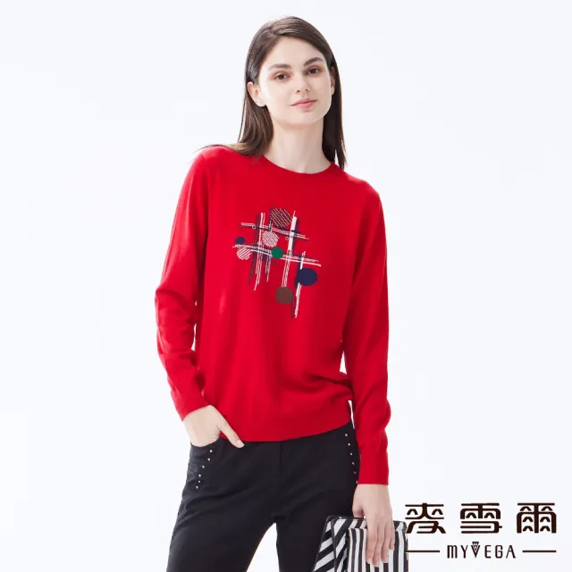 【MYVEGA 麥雪爾】羊毛繽紛圓球針織上衣(共二色) - momo購物網 - 好評推薦 -2025年1月