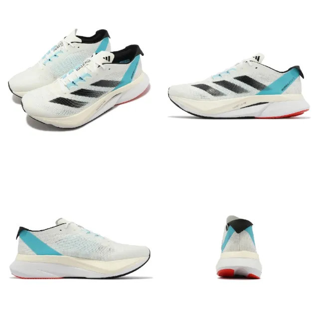 【adidas 愛迪達】慢跑鞋 Adizero Boston 12 M 男鞋 白 黑 中長跑 馬牌輪胎底 運動鞋 愛迪達(ID4237 ...