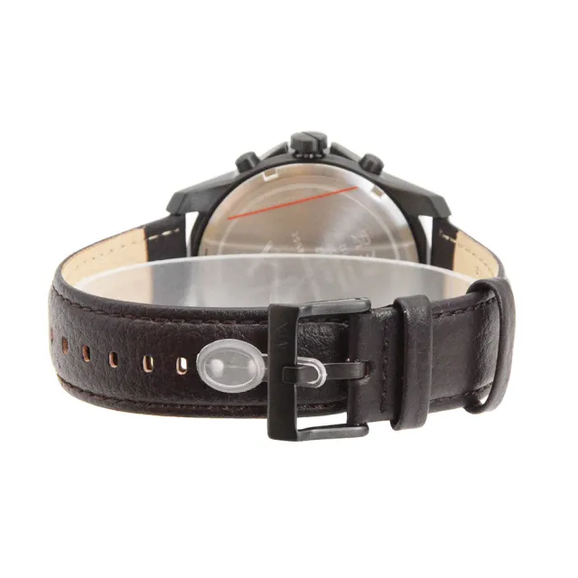 【A|X Armani Exchange】黑色系 三眼計時腕錶 深咖啡色皮革錶帶 42mm(AX1732) - momo購物網 - 好評推薦 ...