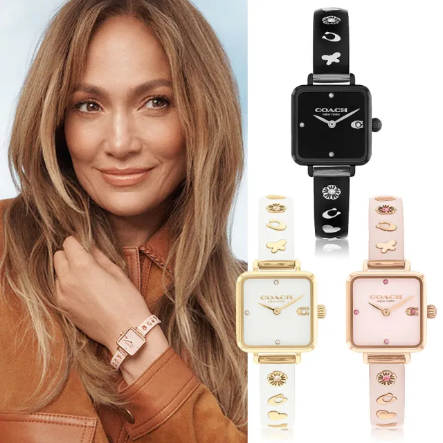 【COACH】珍妮佛羅培茲廣告款 方形手鐲女錶-22mm/3色可選(14504307/14504308/14504309) - momo購物網 ...
