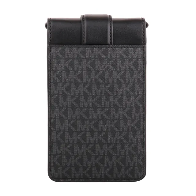 【Michael Kors】金圓MK 拼接皮革鍊帶斜背手機包(黑灰) - momo購物網 - 好評推薦 -2024年3月