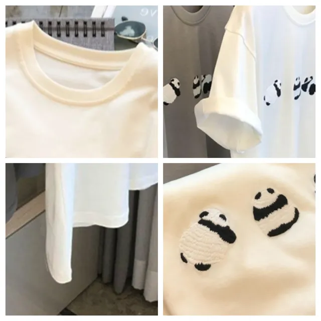 【ASister 小姊姊】現貨在庫★純棉T恤/上衣 重磅款寬鬆休閒俏皮熊貓短袖T恤/上衣(2色 M-2XL) - momo購物網 - 好評推薦 ...