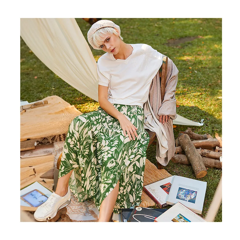 【Diffa】歐風質感綠花蛋糕長裙-女 - momo購物網 - 好評推薦 -2024年5月