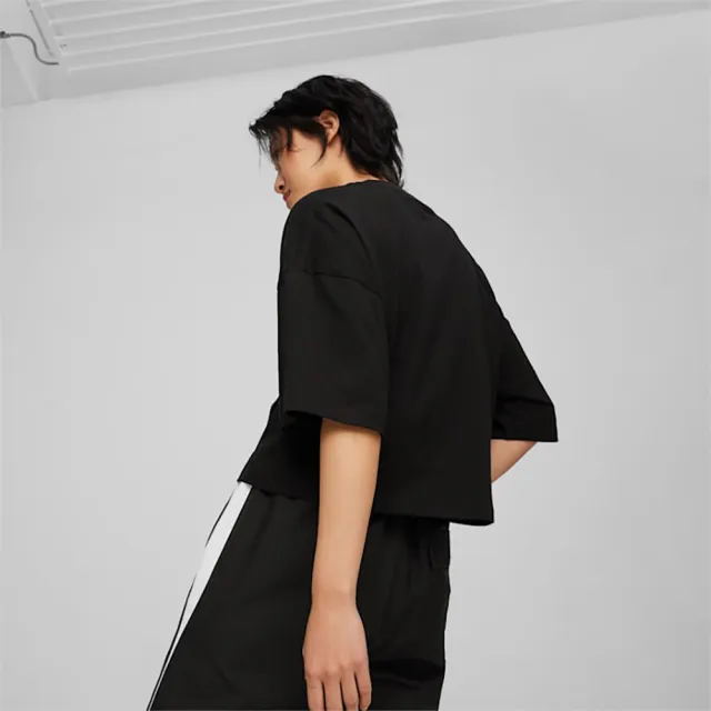 【PUMA】上衣 女款 短袖上衣 短版 運動 歐規 CLASSICS 黑 62422601 - momo購物網 - 好評推薦 -2024年4月