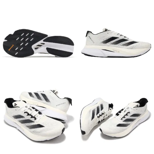 【adidas 愛迪達】慢跑鞋 Adizero Boston 12 M 男鞋 白 黑 輕量 回彈 輪胎大底 運動鞋 愛迪達(ID4236 ...
