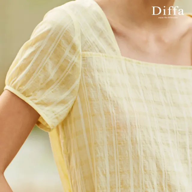 【Diffa】格子織紋方領上衣-女 - momo購物網 - 好評推薦 -2025年3月