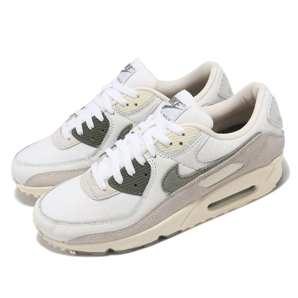 【NIKE 耐吉】休閒鞋 Air Max 90 SE 男鞋 白 綠 皮革 帆布 經典 氣墊 運動鞋(FZ5159-100) - momo購物網 ...