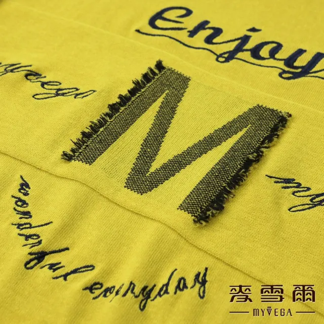 【MYVEGA 麥雪爾】純棉大M字母保暖針織上衣-黃 - momo購物網 - 好評推薦 -2025年6月