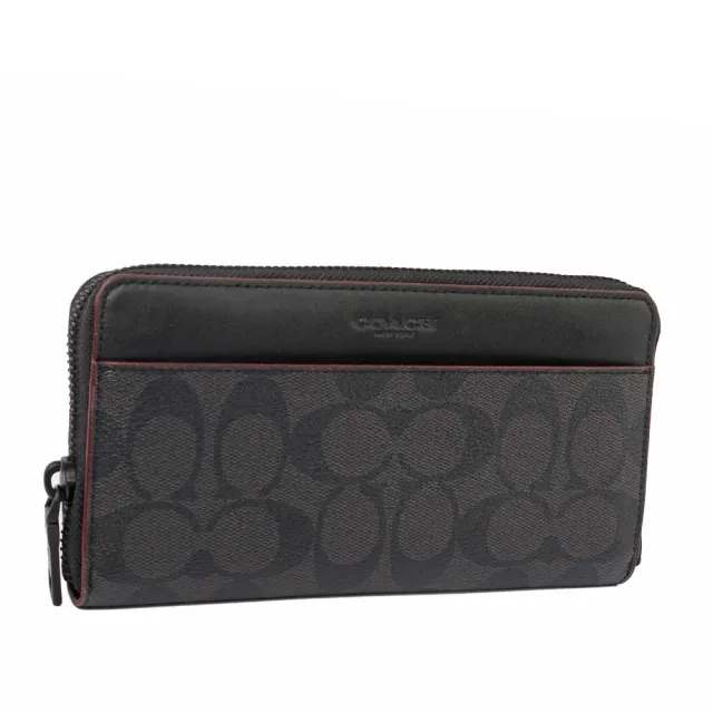 【COACH】PVC LOGO皮革ㄇ拉長夾(黑灰) - momo購物網 - 好評推薦 -2024年6月