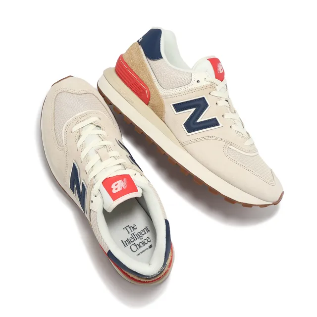 【NEW BALANCE】休閒鞋 574 男鞋 女鞋 米灰 海軍藍 復古 經典 麂皮 NB(U574LGNV-D) - momo購物網 ...