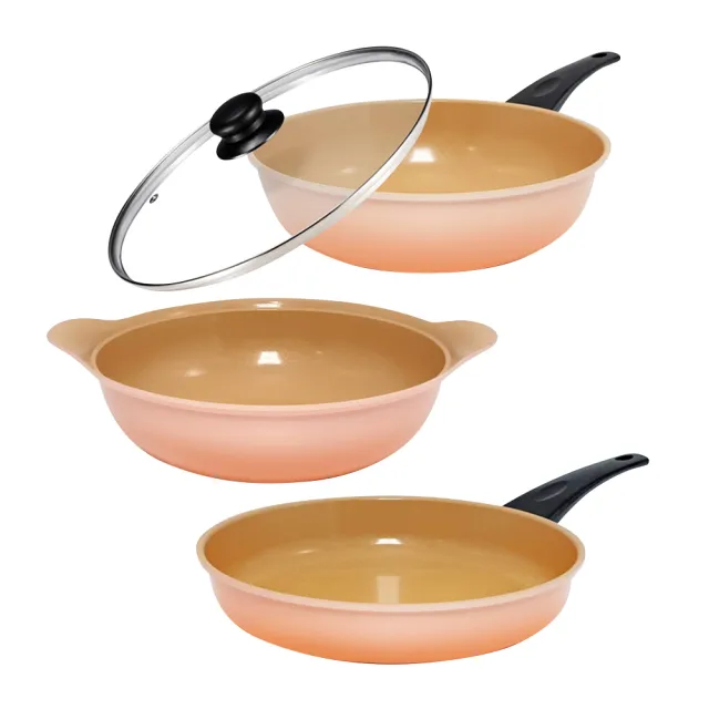 【CUOCO】輕量鑄造鑽瓷無毒健康鑽石鍋3鍋4件組28cm(韓國製/附鍋蓋) - momo購物網 - 好評推薦 -2024年11月