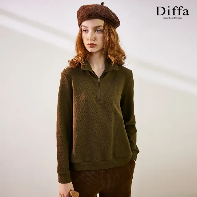【Diffa】立領拉鍊式設計針織衫-女 - momo購物網 - 好評推薦 -2024年10月